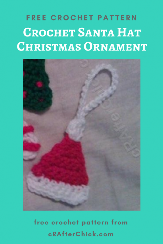 Crochet Santa Hat Christmas Ornament Pattern – cRAfterchick – Free ...