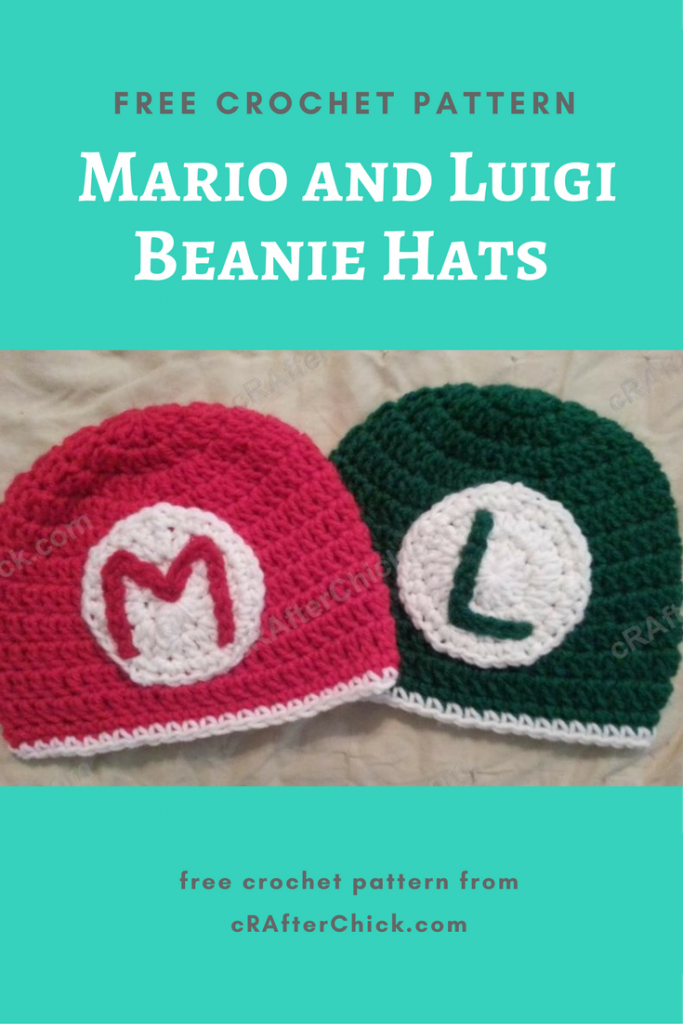 Mario and Luigi Beanie Hats Crochet Pattern » cRAfterchick - Free ...